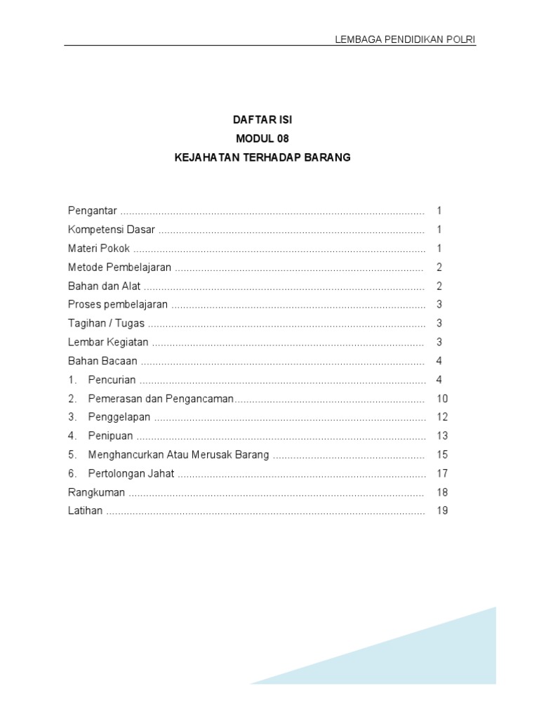 Daftar Isi MODUL BAB 8 | PDF
