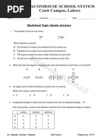 Cambridge Igcse Chemistry Worksheet - Atomic Structure and Bonding ...