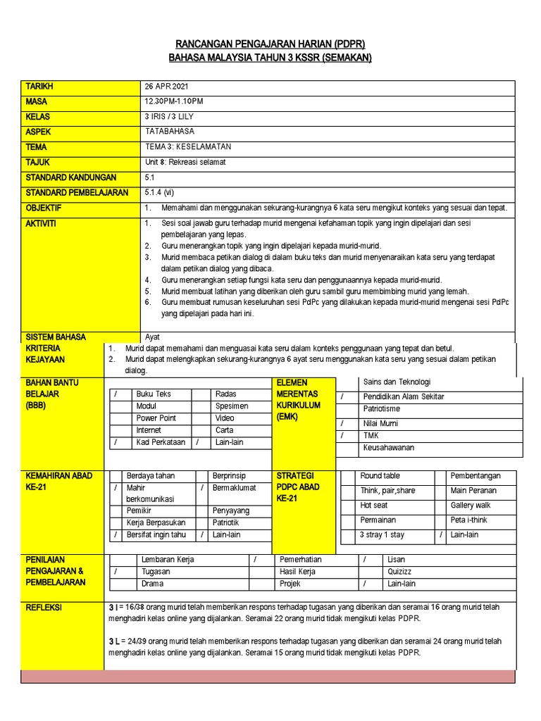 RPH BM 26 Apr 2021 (PDPR) | PDF