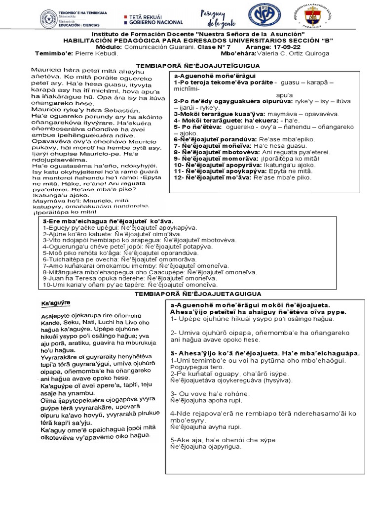 7-2-COMU - GUARANI-Clase 7 17-09-22 | PDF