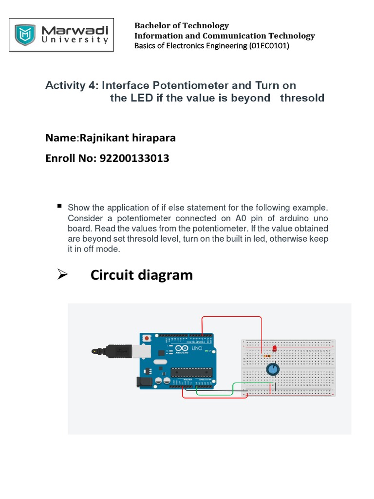 Arduino Potentiometer LED Control | PDF