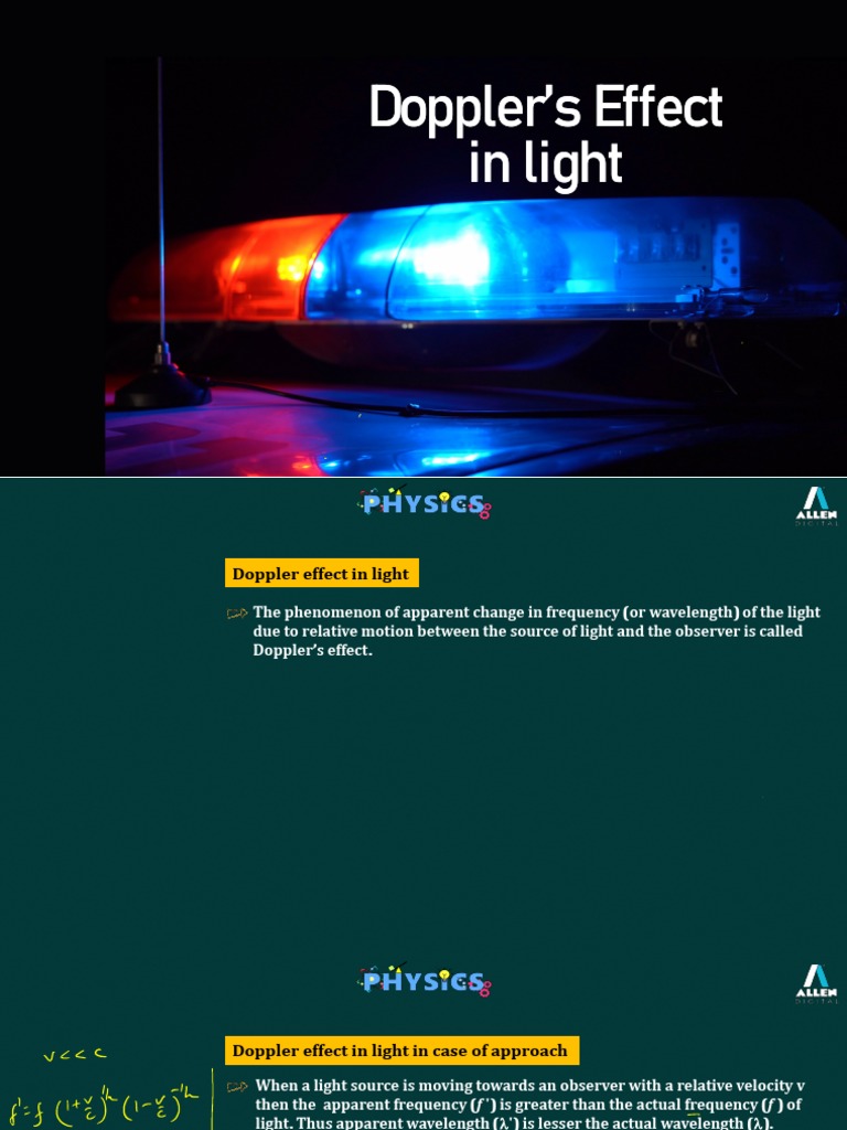 Doppler's Effect in Light and Revision and Doubt Session | PDF | Doppler Effect | Light