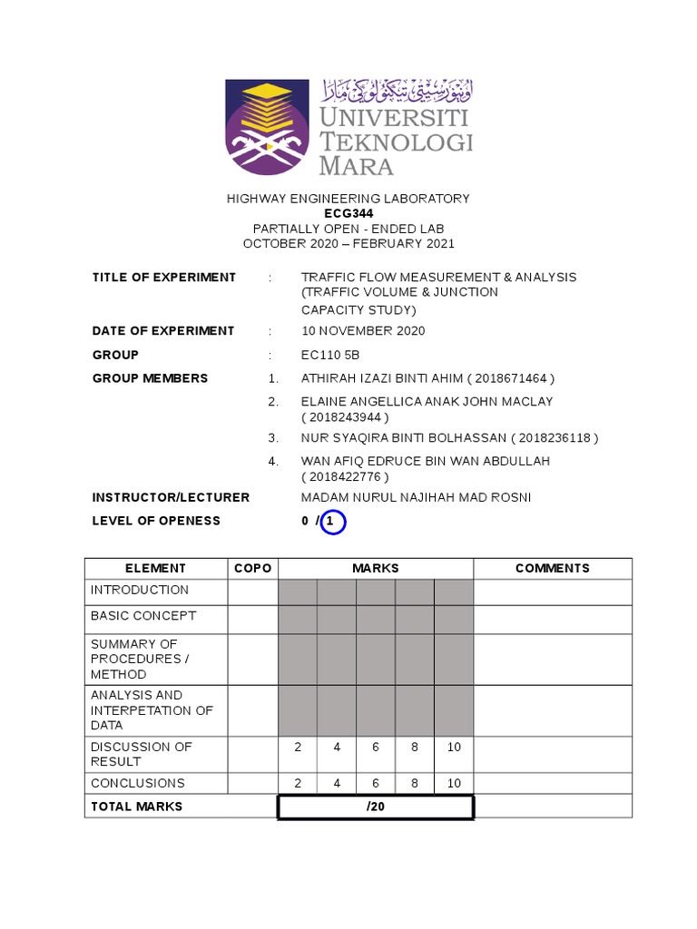 Lab 3 4 Traffic Flow Measurement Amp Analysis Traffic Volume Amp Junction | PDF | Traffic ...