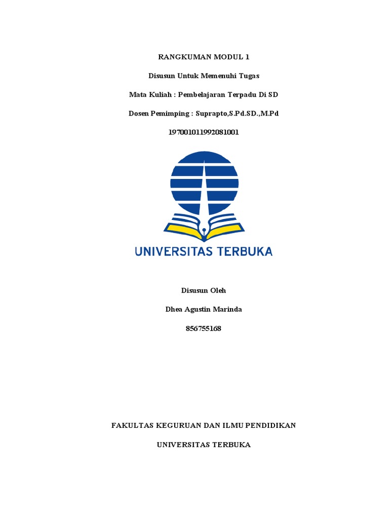 Rangkuman Pembelajaran Terpadu Di SD Modul 1 | PDF