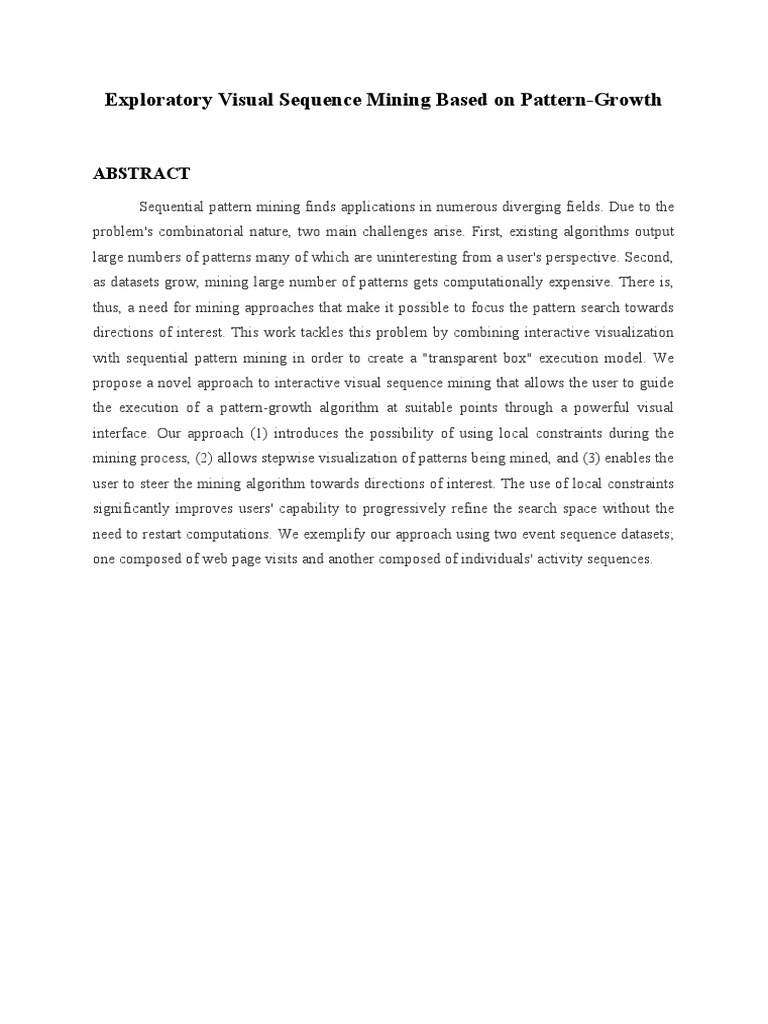 14.exploratory Visual Sequence Mining Based On Pattern Growth | PDF