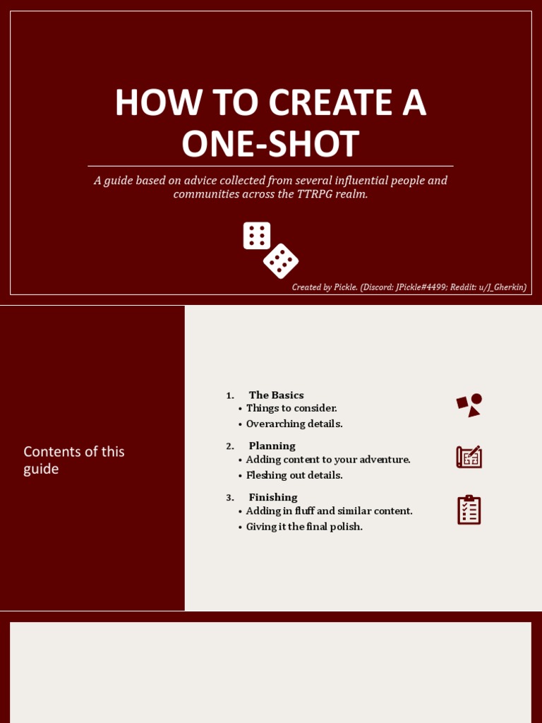 TTRPG One-Shot Creation Guide | PDF
