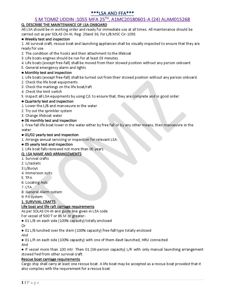 Notes On LSA AND FFA | PDF | Radar