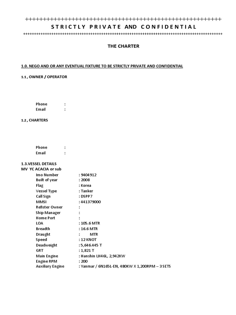 Fn. Time Charter-1 | PDF | Cargo | Shipping