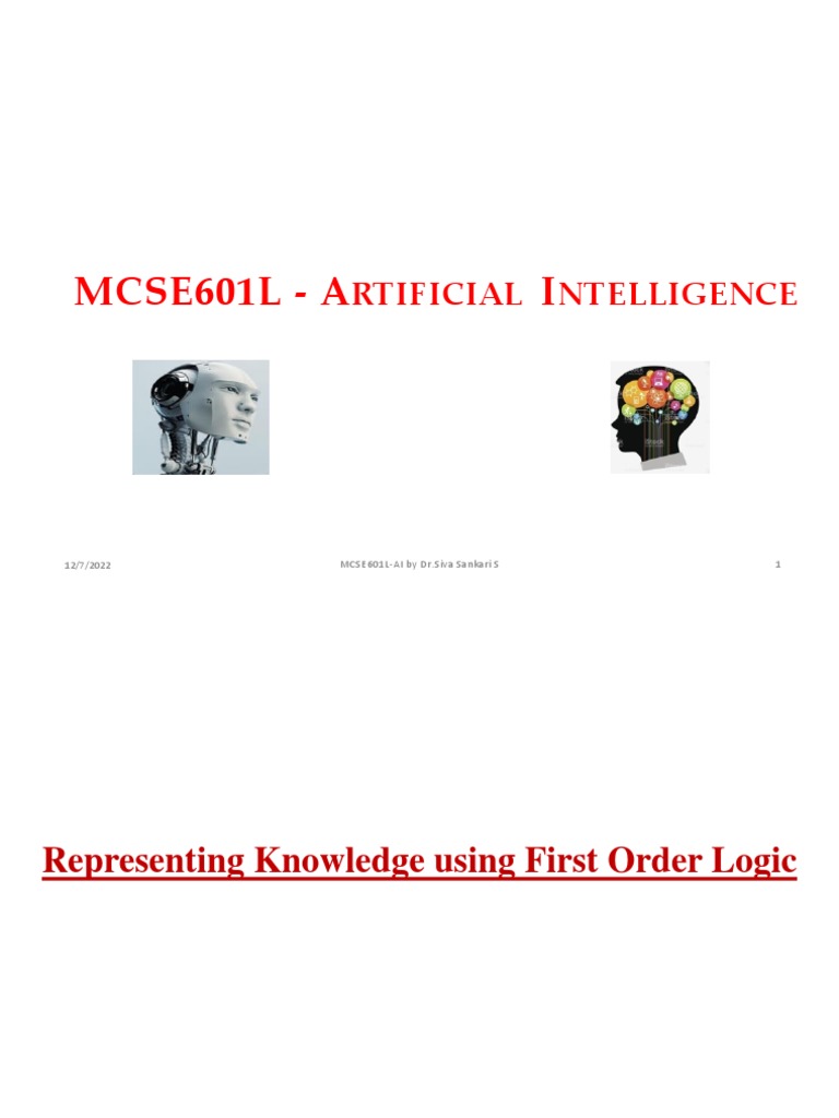 Knowledge Representation Using FOL Inference in FOL | PDF | First Order Logic | Logic