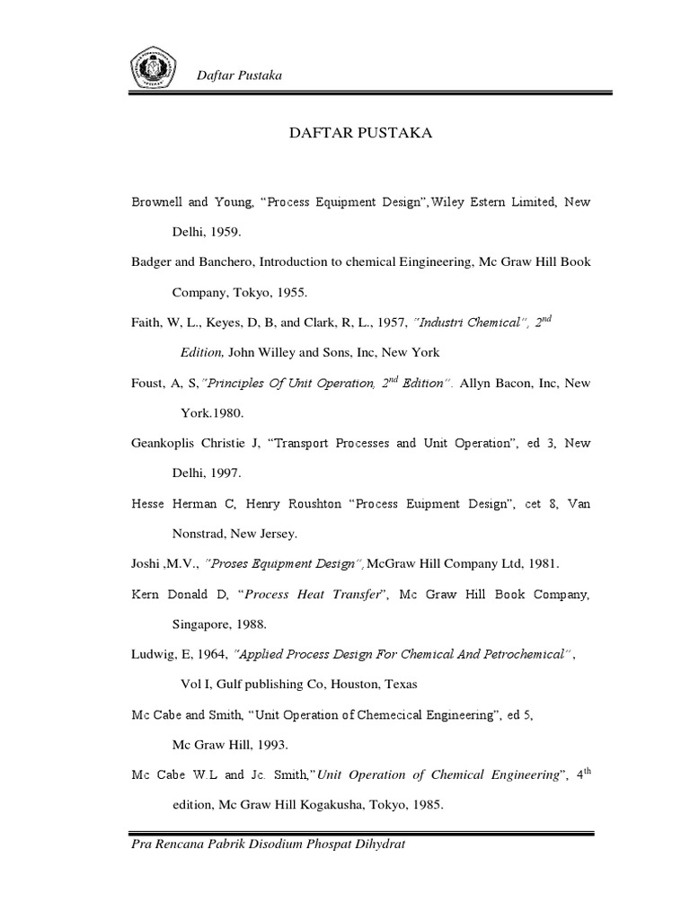 Daftar Pustaka | PDF | Chemistry | Engineering