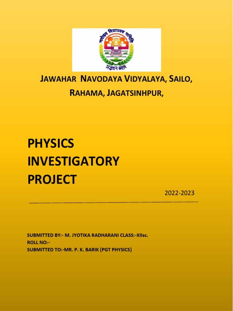 Jyotika Phy Project | PDF | Prism | Optics