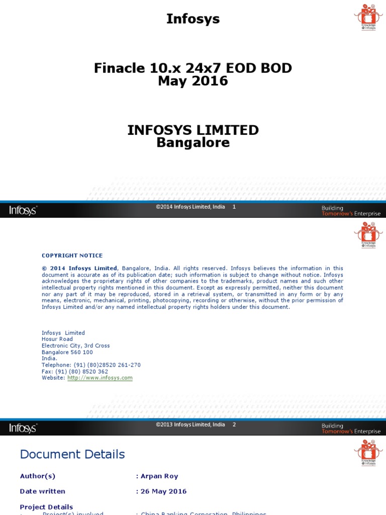 Finacle 10.x 24x7 EOD BOD Updated | PDF | Parallel Computing | Variable ...