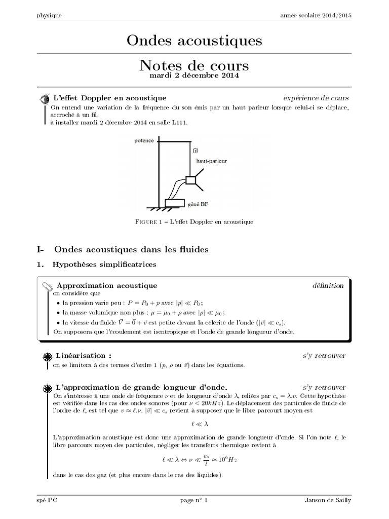Approximation acoustique en physique | PDF | Mécanique newtonienne ...
