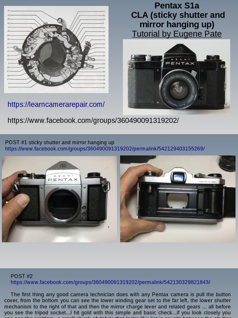 Pate Pentax S1a CLA | PDF | Flash (Photography) | Shutter (Photography)