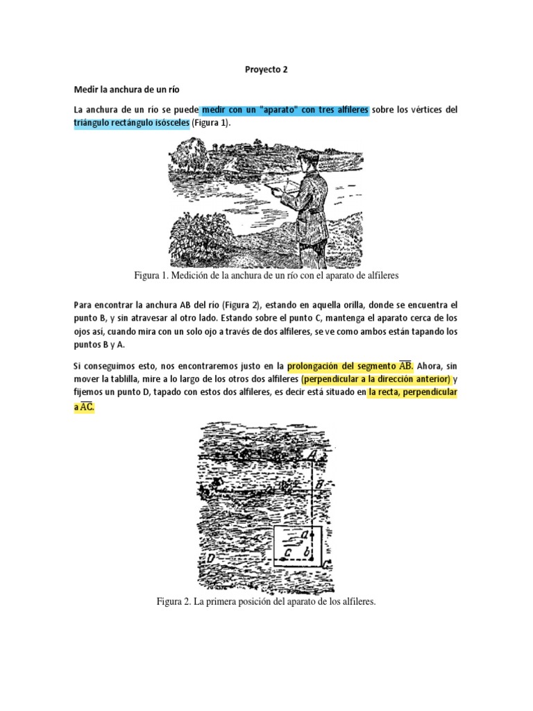 Proyecto 2 Medir la anchura de un río 2 | PDF