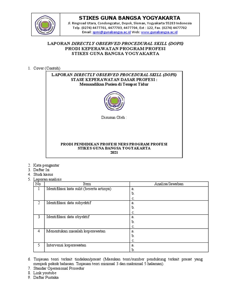 Template Laporan Dops KDP | PDF