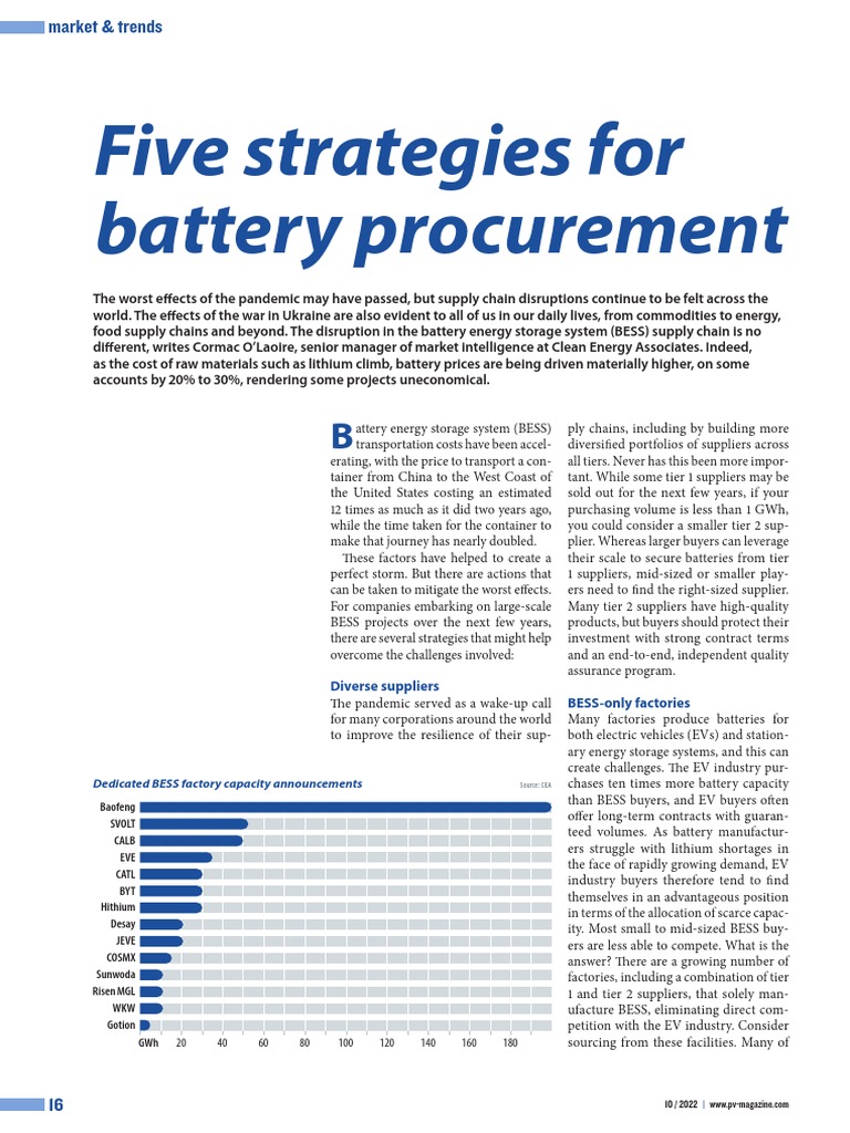 Five Strategies For Battery Procurement | PDF | Supply Chain | Nature