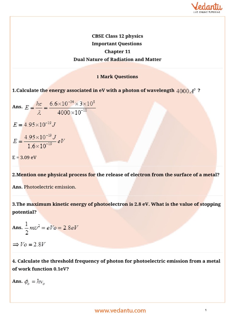 Read Important Questions Class 12 Physics of Chapter 11 | PDF ...