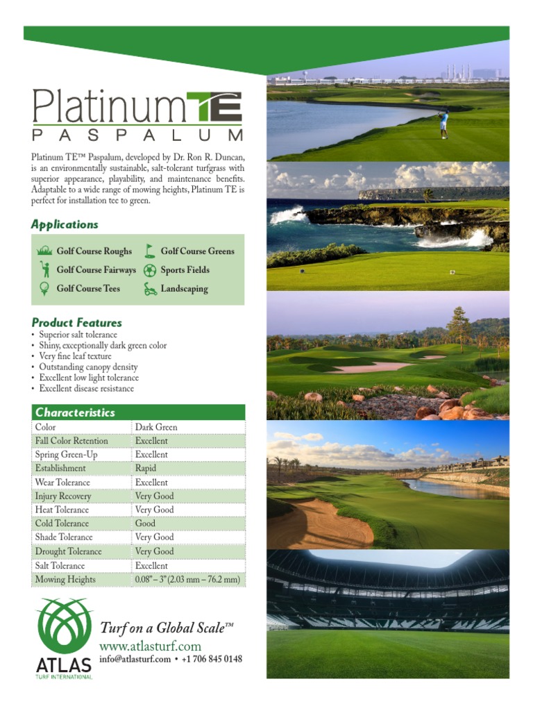 Atlas Turf Platinum TE Paspalum Brochure 1 21 | PDF
