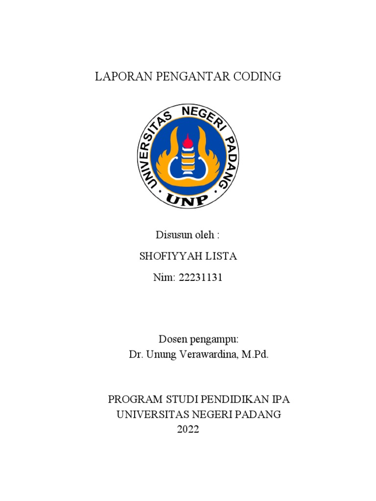 Laporan Pengantar Coding 2022 | PDF | Sains & Matematika