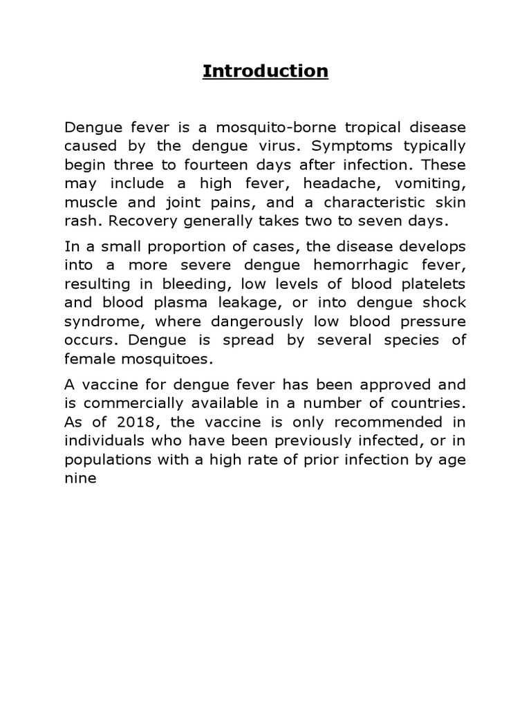 Biology Project (Dengue) | PDF