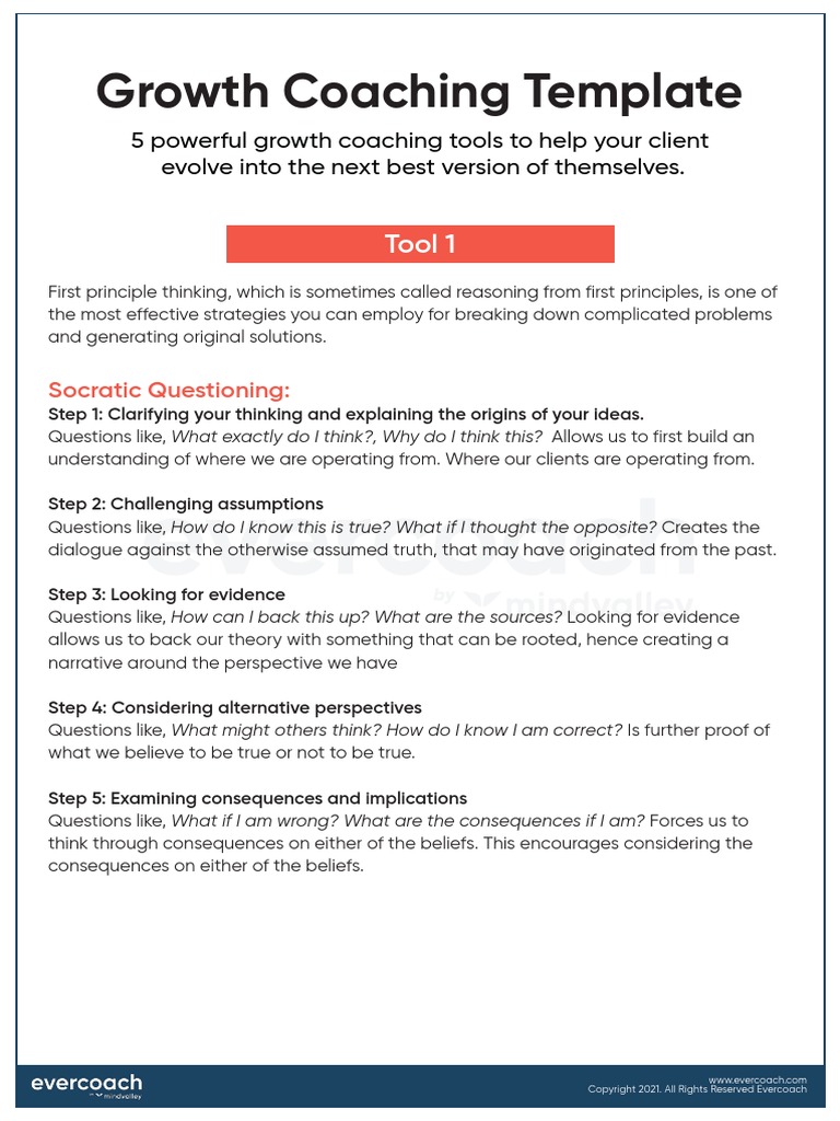 Growth Coaching Template by Evercoach | PDF | Career & Growth | Science ...