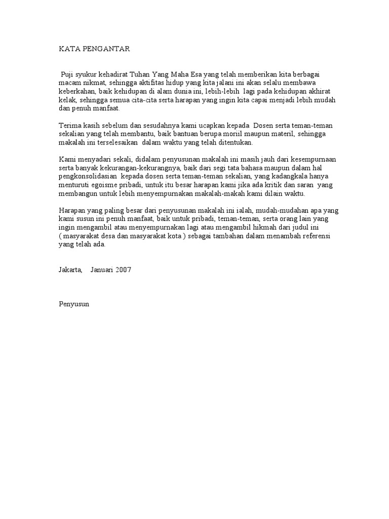 Contoh DMS Masyarakat Desa dan Kota | PDF