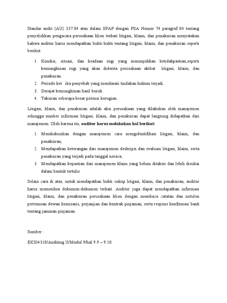 Diskusi 8 Auditing II SMSTR 2 | PDF