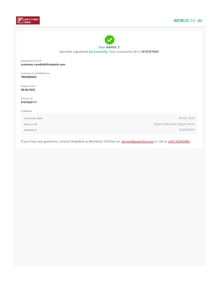 Paynimo Merchant - Reponse | PDF