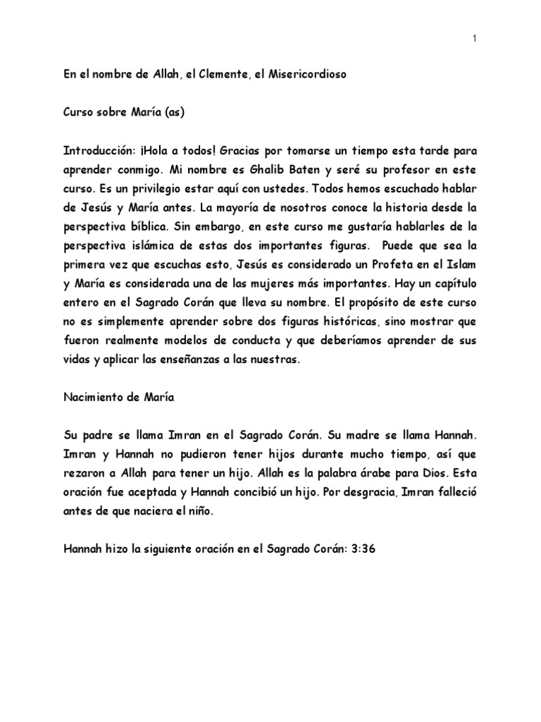 María: Modelo de Piedad en el Islam | PDF | María, madre de Jesús | Jesús