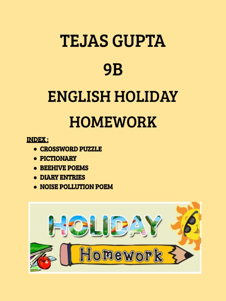 English Holiday Homework of Class 9 | PDF