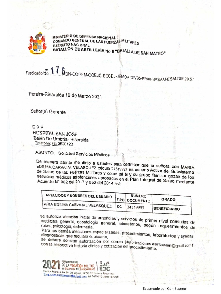 Carta Batallón | PDF