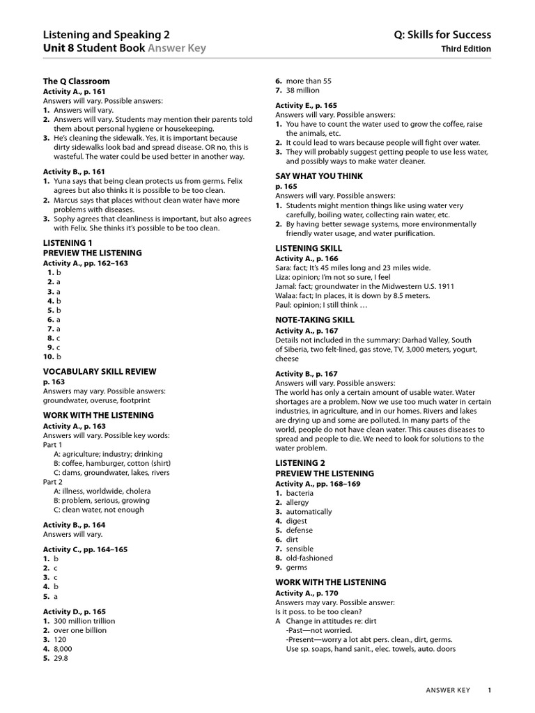 Q3e LS2 U08 AnswerKey | PDF | Water | Drinking Water