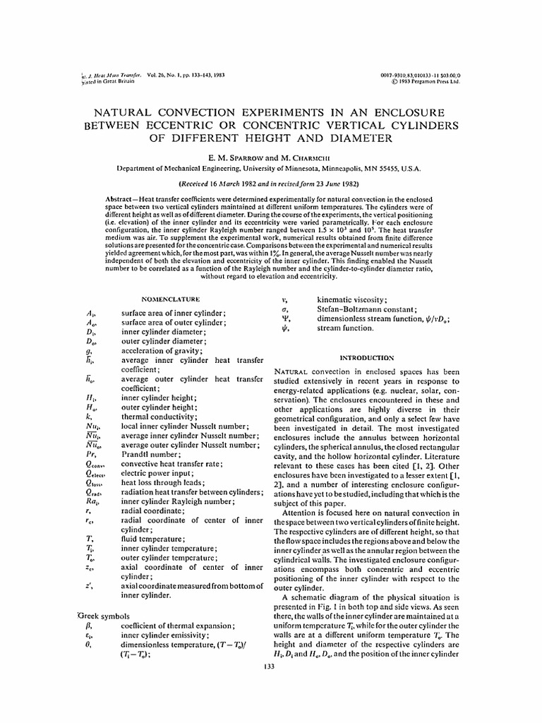 Sparrow- 1983- Exp and Num | PDF | Heat Transfer | Thermocouple