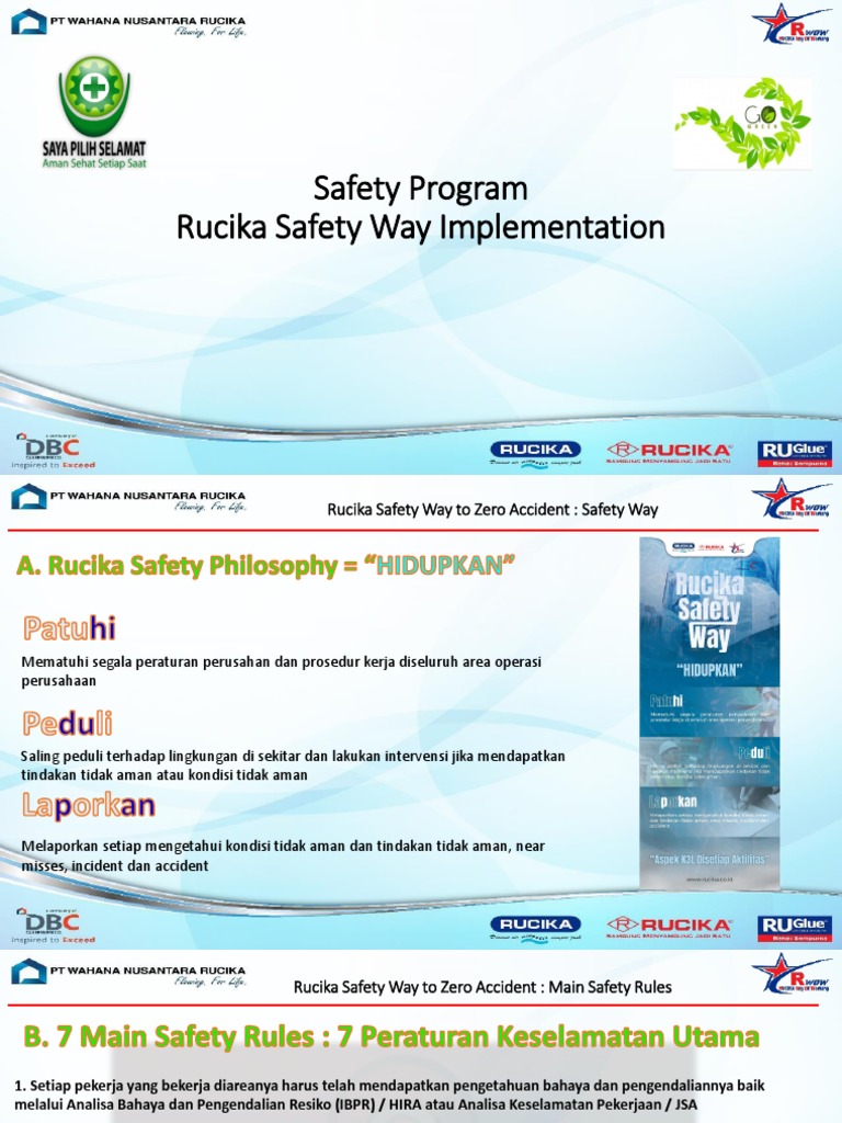 Rucika Safety Way: Program Keselamatan | PDF