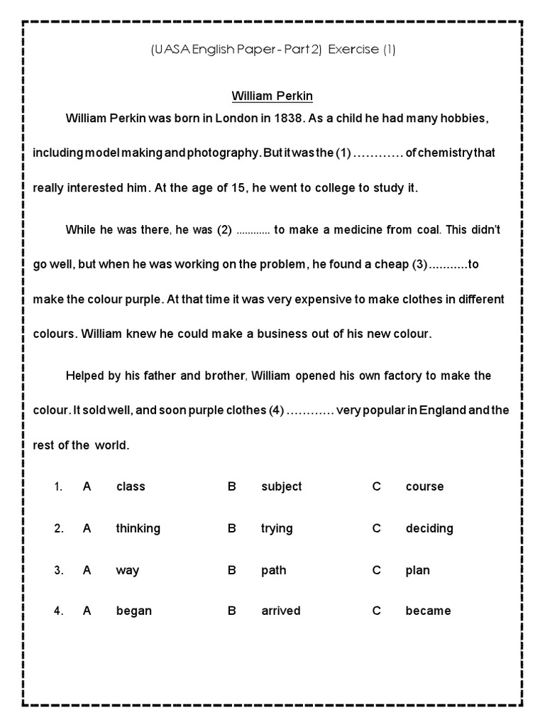 UASA English Paper - Part 2 Exercises | PDF | Dogs
