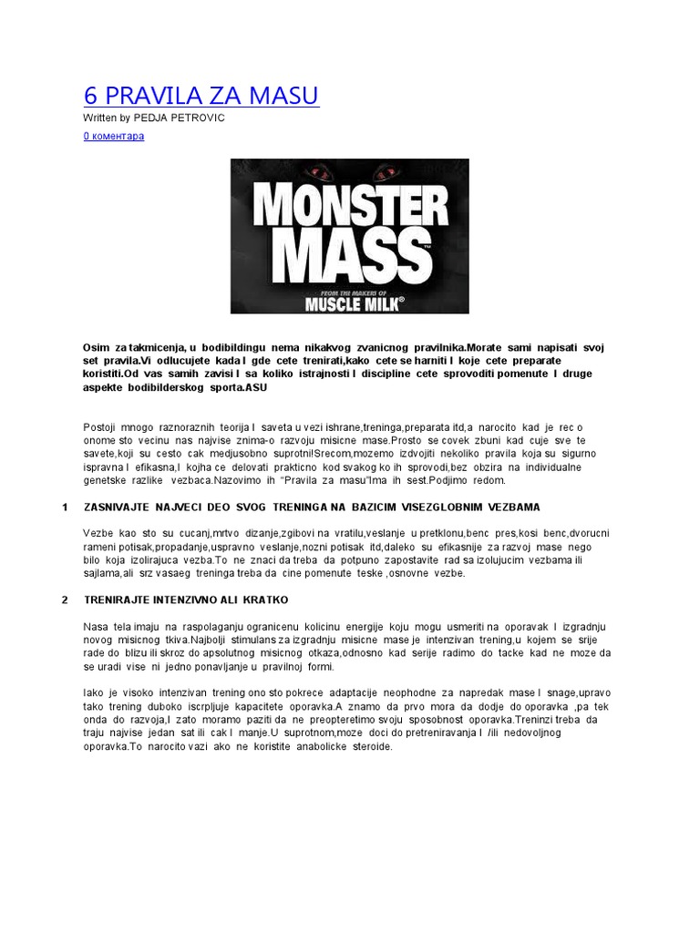 6 Pravila Za Masu | PDF