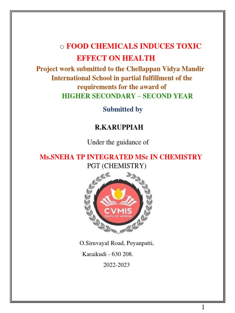 Food Toxic Chemicals Induces On Human Health | PDF | Foods | Pesticide