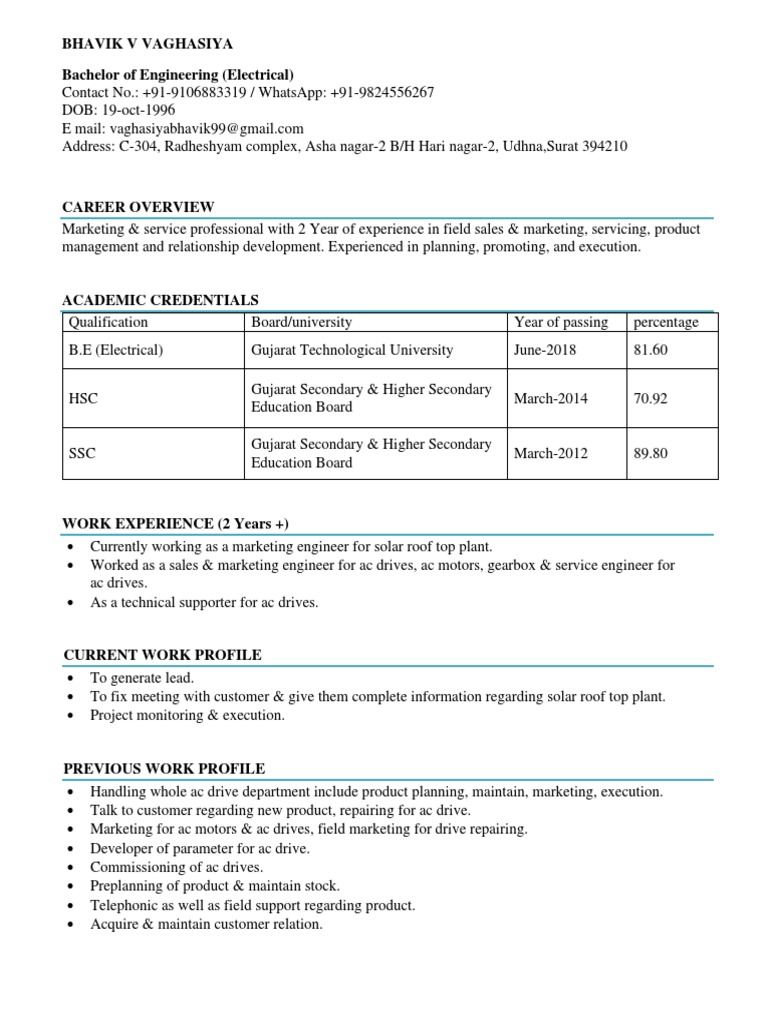 CV 2 | PDF | Electrical Engineering
