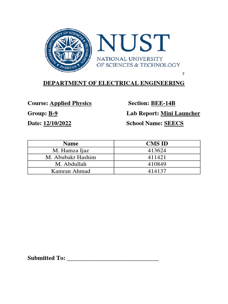 Analysis of Projectile Motion Using a Mini Launcher: Determining ...
