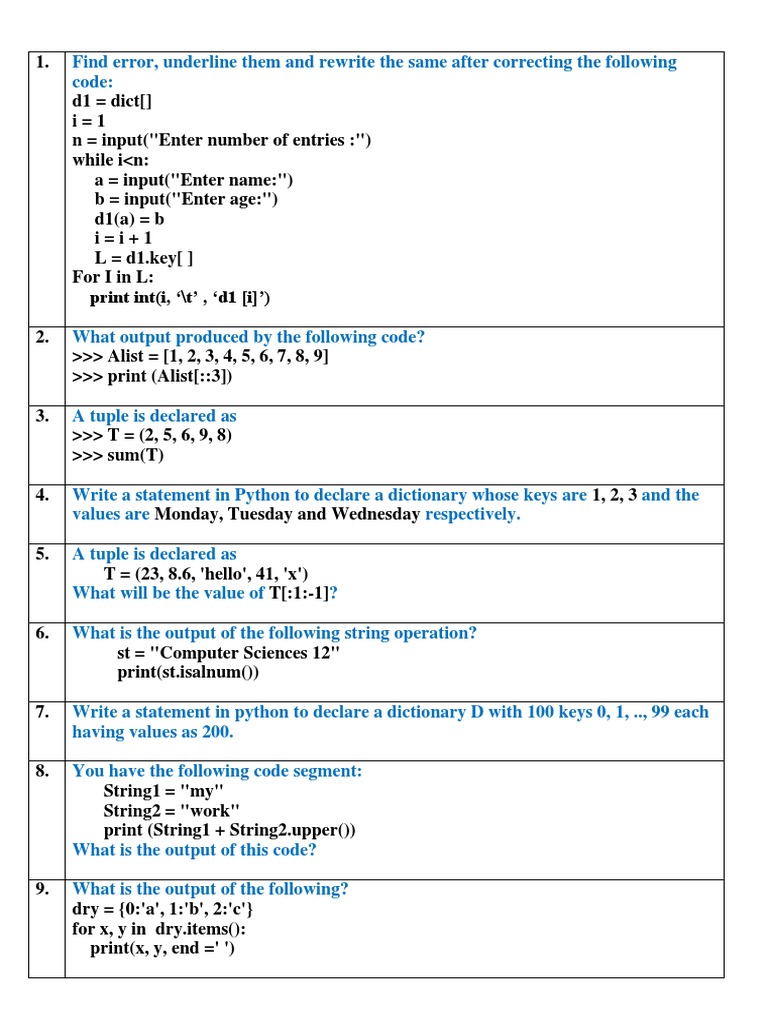 Practice Paper 2 Pdf Python Programming Language Subroutine