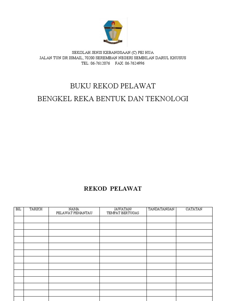 Buku Rekod Bengkel KH | PDF