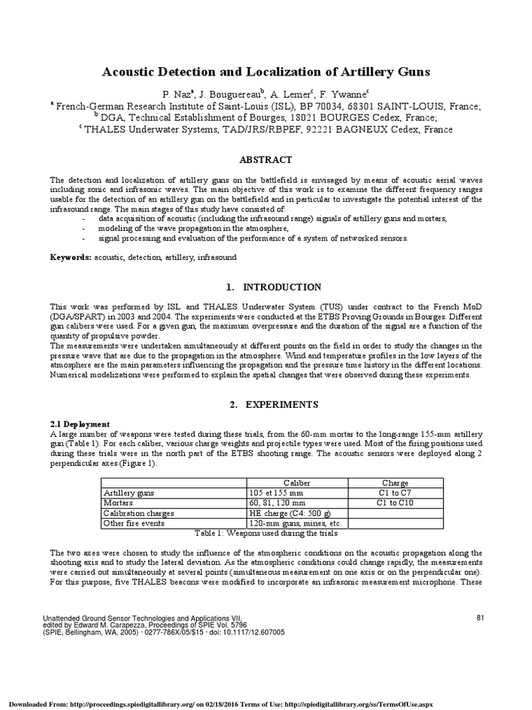 Acoustic Detection and Localization of Artillery Guns: A B C C A B C ...