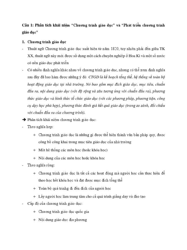 ĐỀ CƯƠNG PTCTNT | PDF