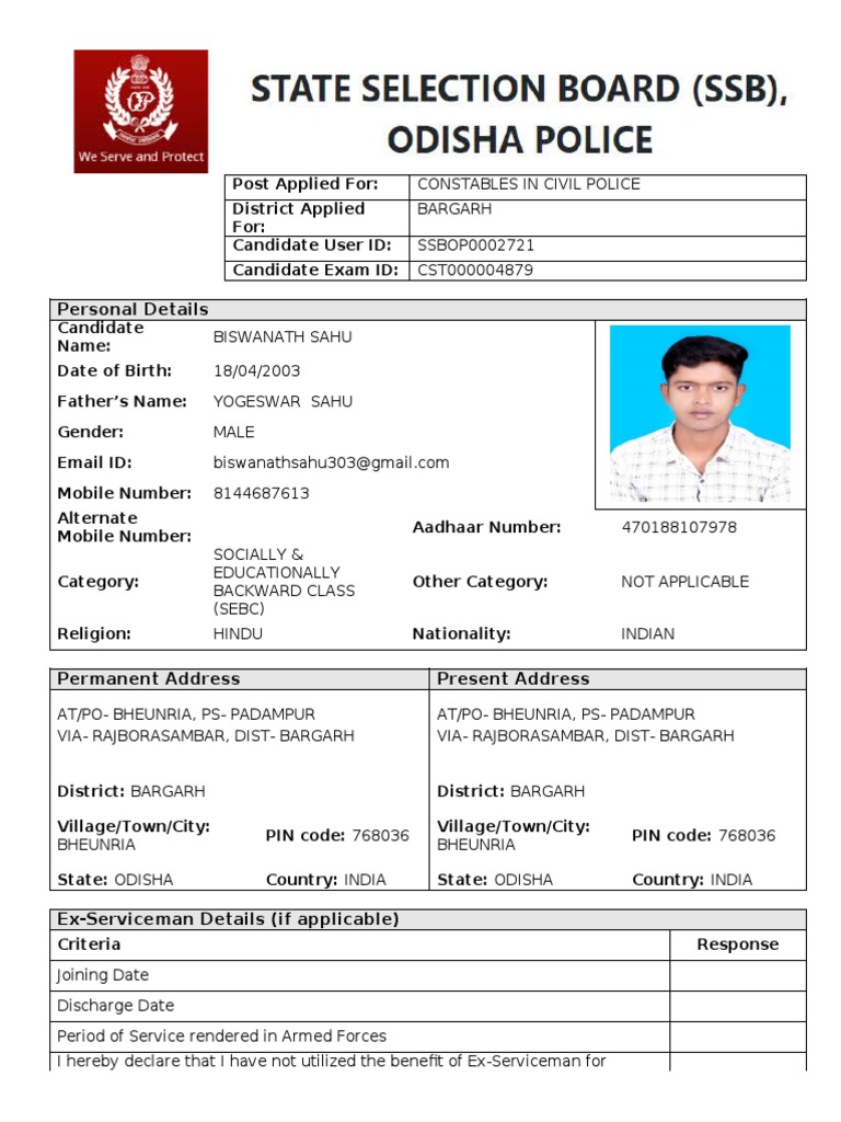 Odisha Police | PDF | Driver's License