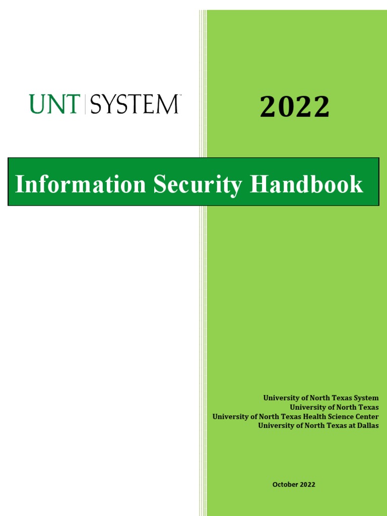 2022 Unt System Information Security Handbook | PDF | Information ...