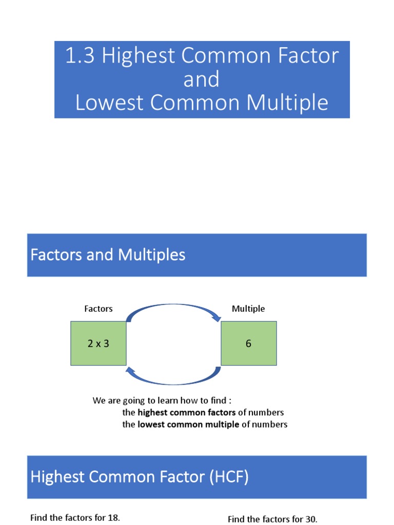1.3 HCF and LCM | PDF | Abstract Algebra | Algebra