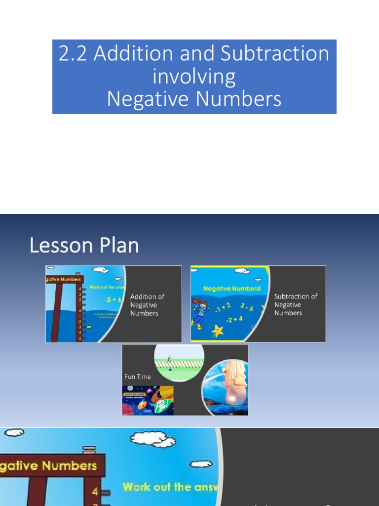 2.2 Negative Numbers - Add and Subtract | PDF | Numbers | Mathematical Concepts