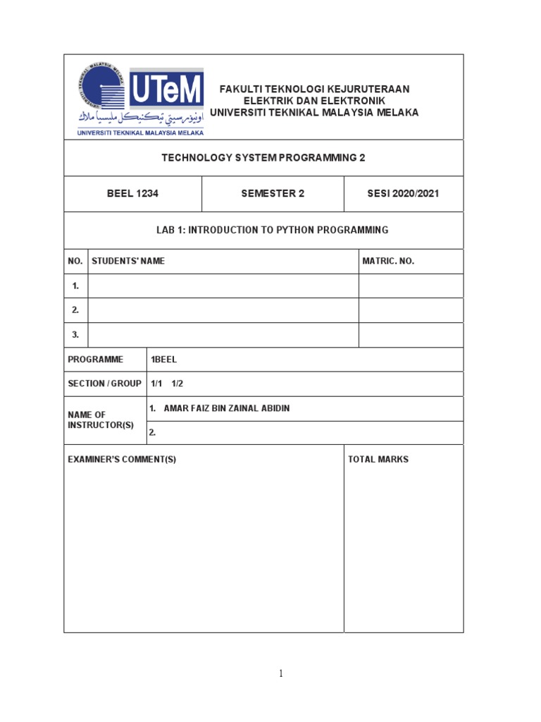 Beel 1234 Lab 1 - Introduction To Python Programming | PDF | Body Mass Index | Computer Program