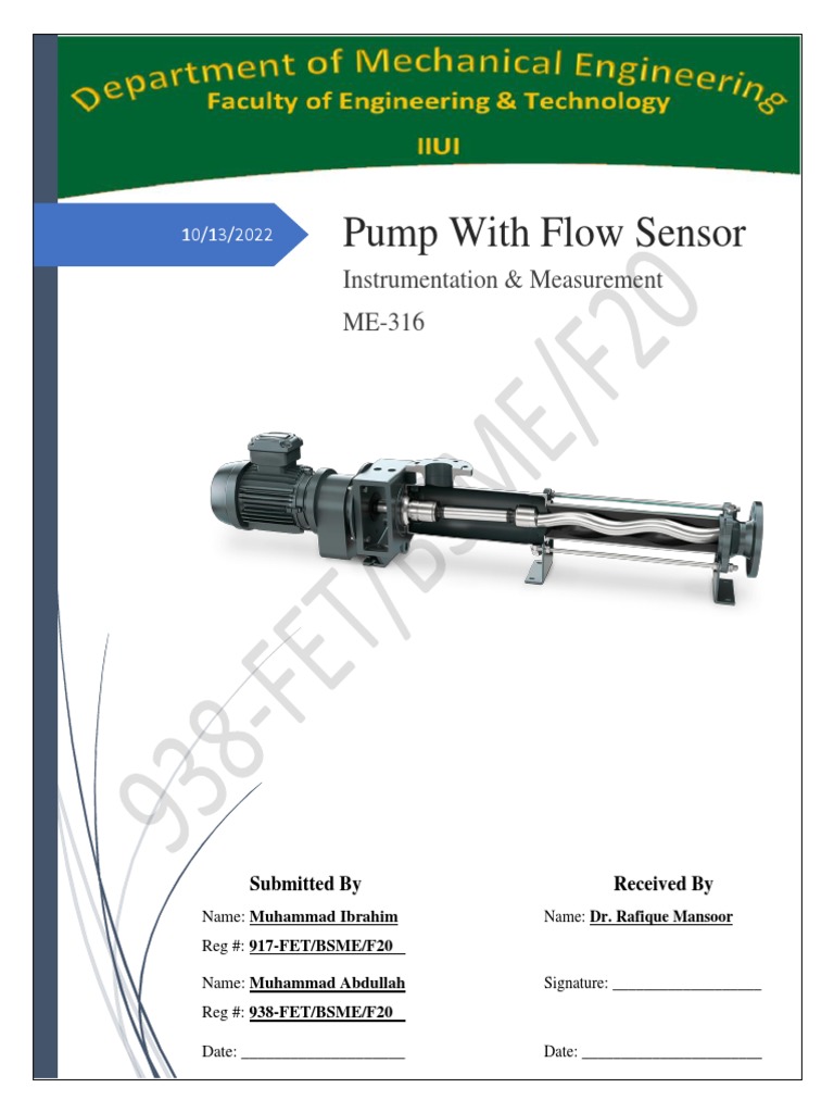 Screw Pump Instrumentation Report | PDF | Pump | Flow Measurement